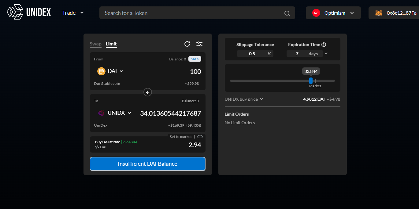 Limit orders go live on UniDex for swaps — UniDex Exchange