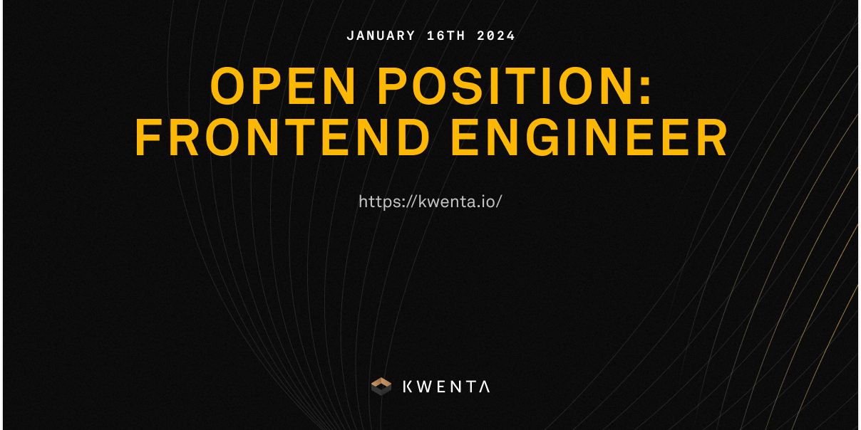 Kwenta Open Position: Frontend Engineer — Synthetix Exchange