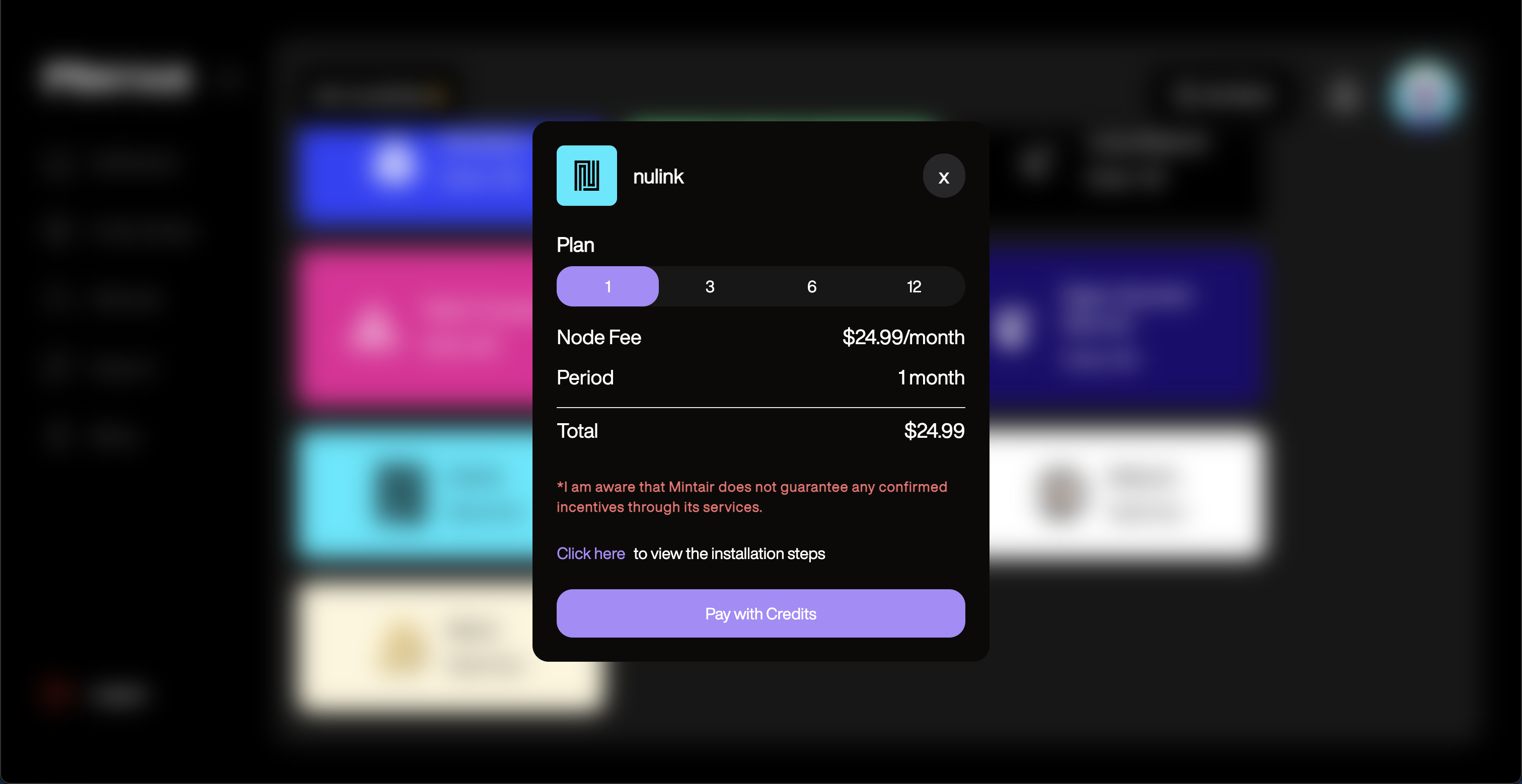 Tutorial: Running a Nulink Worker using Mintair — Mintair | One Click Node 🪄
