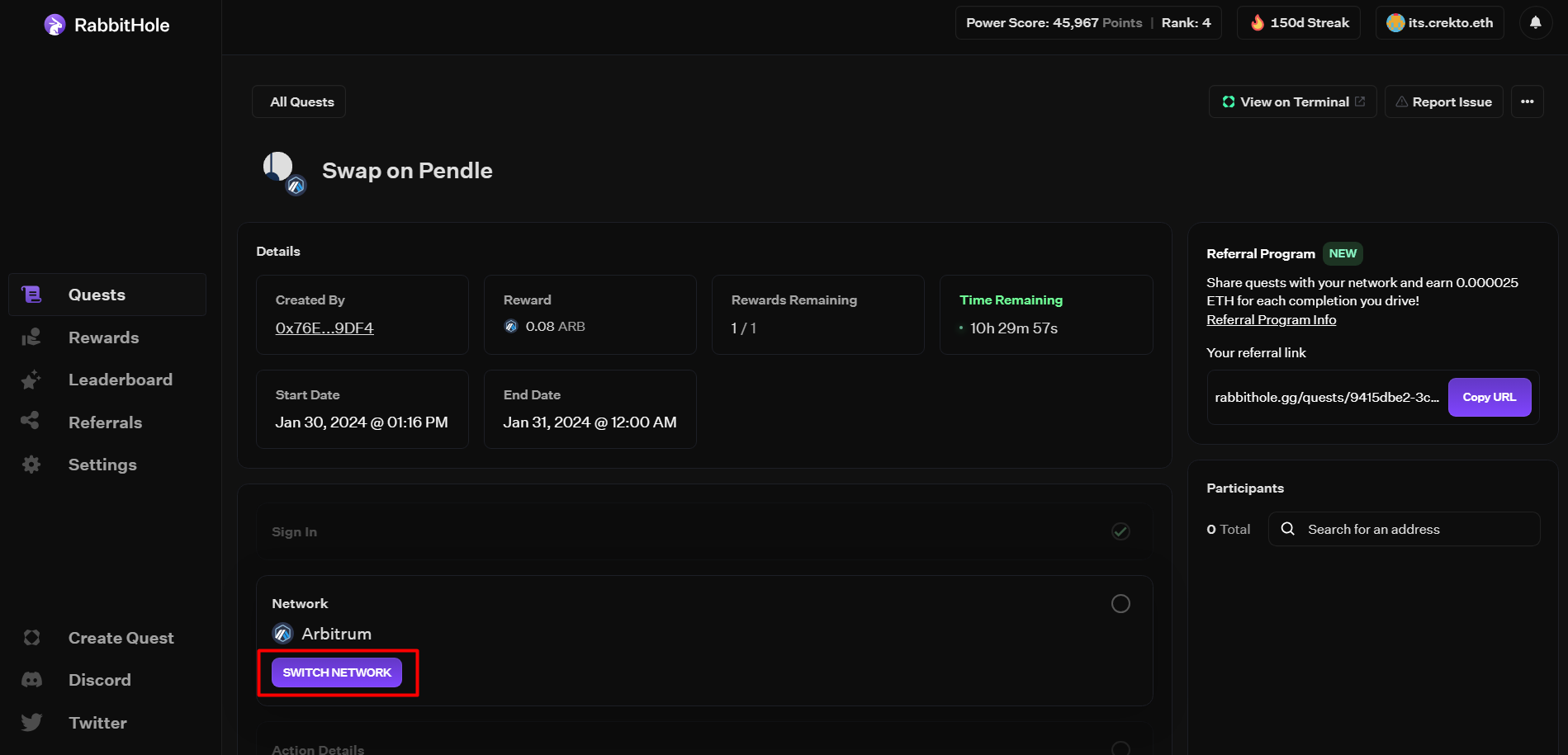How To Swap Yield Tokens On Pendle And Earn Rewards From Quests … — cRekto
